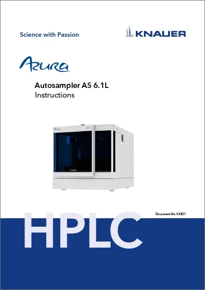 KNAUER Autosamplers Library | Manuals & Guides